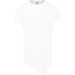 Longshirt Urban Classics "Urban Classics Herren Asymetric Long Tee", Jungen, Gr. M, wei&szlig;, 100% Baumwolle, unifarben, normal, Rundhals, Shirts Longshirt