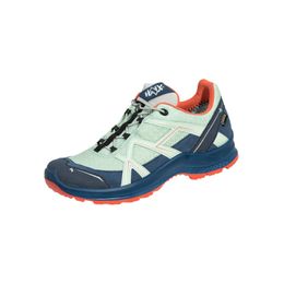 Wanderschuh HAIX "Black Eagle Adv.2.2 GTX Ws low", Damen, Gr. 4,5, blau (sky, orange), Obermaterial: 50% sonstige Fasern AF. 50% Textilmaterial TEXMAT., Schuhe Wanderschuh