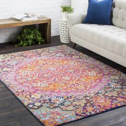 Teppich LIVABLISS "TARASCON", rot, B:160cm H:11,43mm L:220cm, Polypropylen (PP), Teppiche, Teppich, Vintage Orient Teppich im Boho Stil