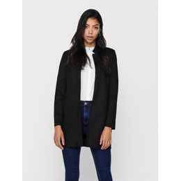 Kurzmantel Only "ONLSOHO FAUX SUEDE COATIGAN CC OTW", Damen, Gr. S, schwarz, Web, Obermaterial: 92% Polyester, 8% Elasthan, unifarben, figurbetont ca. Mitte Oberschenkel, M&auml;ntel Kurzmantel