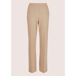 Madeleine Mode Stoffhose MADELEINE "Hose Weite B&uuml;gelfaltenhose zum Schl&uuml;pfen", Damen, Gr. 38, N + K Gr, beige (caramel), Obermaterial: 60% Polyester PES. 32% Viskose CV. 7% Polyamid PA. 1% Elasthan EL., Modern, normal, Hosen Stoffhose