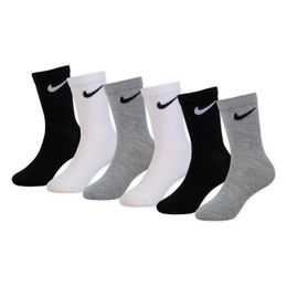Sportsocken Nike Sportswear "NHN NIKE PACK CREW f&uuml;r Kinder 6-7 Jahre", M&auml;dchen, wei&szlig;, schwarz g, Polyester, Socken Sportsocken, bequemer Tragekomfort, mit Elasthan-Anteil, weiches Material