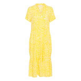 Midikleid Saint Tropez "Kleid EdaSZ", Damen, Gr. S, N-Gr, wei&szlig; (ice aspen gold leopard), Obermaterial: 100% Viskose LENZING ECOVERO CV LenzEcov., Kleider Midikleid