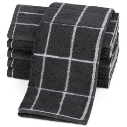 Gaestehandtuecher Ross "&Uuml;berkaro 9032", schwarz-wei&szlig; (anthrazit, wei&szlig;), B:30cm L:50cm, Frottier, Frottier, Handt&uuml;cher, 100% Baumwolle, made in Germany