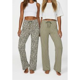 Schlafhose Vivance Dreams, Damen, Gr. 40/42, N-Gr, gr&uuml;n, Single Jersey, Obermaterial: 100% Baumwolle, bedruckt, gestreift, Basic, Basic lang, Hosen Schlafhose, mit Eingrifftaschen