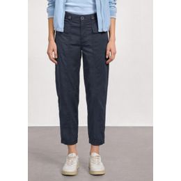 Stoffhose Street One, Damen, Gr. 32, L&auml;nge 28, schwarzest blau, Web, 98% Baumwolle, 2% Elasthan, unifarben, comfort fit kn&ouml;chelfrei, Hosen Stoffhose, im Papertouch