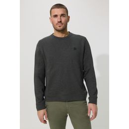 Sweatshirt Street One MEN, Herren, Gr. L (42), oil grau, Sweatware, 50% Baumwolle, 50% Polyester, unifarben, normal, Rundhals, B&uuml;ndchen, Sweatshirts Sweatshirt, im soften Baumwoll-Mix