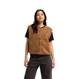 Fleecepullover Quiksilver "Cropped", Damen, Gr. L, rawhide, Obermaterial: 100% Polyester., Sweatshirts Fleecepullover