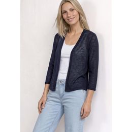 Street One Damen Cardiganschwarzest blau, Gr. 42, unifarben, Stoff, 91% Viskose, 9% Elasthan, Strickjacken, mit 3/4 &Auml;rmeln