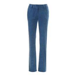 Madeleine Mode Stoffhose MADELEINE "Cordhose Schlanke Cordhose", Damen, Gr. 17, N + K Gr, blau (blaugrau), Obermaterial: 100% Baumwolle CO., Modern, Hosen Stoffhose