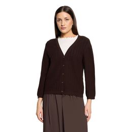 Strickjacke Cartoon "Damen mit V-Ausschnitt", Damen, Gr. 34, dunkelbraun, Obermaterial: 52% Viskose, 28% Polyester, 20% Polyamid, normal normal, V-Ausschnitt, Strickjacken Strickjacke