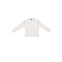 Longsleeve DROPSIZE "Dropsize WAFFLE LONGSLEEVE", Damen, Gr. L, light grau, 100% Baumwolle, bedruckt, oversize, Rundhals, Shirts