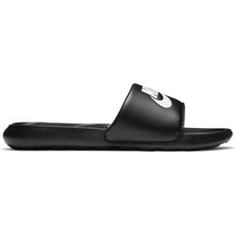 Badesandale Nike Sportswear "VICTORI ONE SLIDE", Herren, Gr. 42,5, schwarz-wei&szlig; (schwarz, wei&szlig;), Synthetik, kontrastfarbene Details, unifarben, Schuhe Schlappen Badelatschen Pantolette, Badelatschen