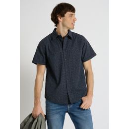 Kurzarmhemd Street One MEN, Herren, Gr. L (42), US-Gr&ouml;&szlig;en, sea gr&uuml;n, Web, 100% Baumwolle, gemustert, regular fit normal, V-Ausschnitt, B&uuml;ndchen, Hemden, aus reiner Baumwolle