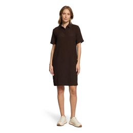 Polokleid Cartoon "Damen mit Eingrifftaschen", Damen, Gr. 36, Normalgr&ouml;&szlig;en, dunkelbraun, Obermaterial: 95% Polyester, 5% Elasthan, gerade kurz, V-Ausschnitt, Kleider