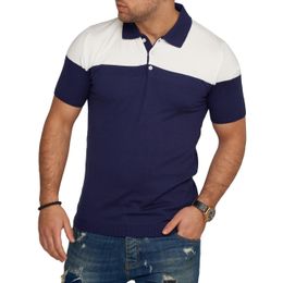 Poloshirt Carisma "Carisma Poloshirt CRPARATI", Herren, Gr. XXL, blau (navy), Obermaterial: 51% Viskose CV. 27% Polyester PES. 22% Polyamid PA., Shirts, Strick Kurzarm Polo T-Shirt Color-Block