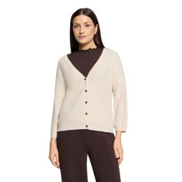 Strickjacke Cartoon "Damen mit V-Ausschnitt", Damen, Gr. 34, beige, Obermaterial: 52% Viskose, 28% Polyester, 20% Polyamid, normal normal, V-Ausschnitt, Strickjacken Strickjacke