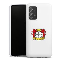 DeinDesign Galaxy A52s 5G Handy Silikon H&uuml;lle Case wei&szlig; Handyh&uuml;lle Logo Bayer 04 Leverkusen Official Licensed Product Silikon Case