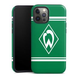 DeinDesign iPhone 12 Pro Max Handy Panzer Handyh&uuml;lle robuste Outdoor H&uuml;lle Schutzh&uuml;lle gl&auml;nzend Sv Werder Bremen Official Licensed Product Logo Tough Case