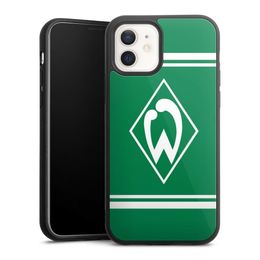 DeinDesign iPhone 12 Handy Gallery Case Handyh&uuml;lle 9H Geh&auml;rtetes Glas R&uuml;ckseite H&uuml;lle Official Licensed Product Logo Sv Werder Bremen Gallery Case