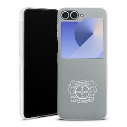 DeinDesign Galaxy Z Flip 6 Handy Hard Case Schutzh&uuml;lle transparent Smartphone Handy H&uuml;lle Bayer 04 Leverkusen Coat Of Arms Official Licensed Product Hard Case