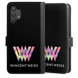 DeinDesign Galaxy A32 4G Handy Klapph&uuml;lle Handyh&uuml;lle aus Kunst Leder schwarz Flip Case Official Licensed Product Wincent Weiss Music Sideflip mit Lasche