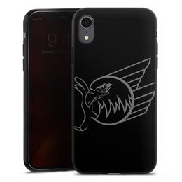 DeinDesign iPhone Xr Handy Silikon H&uuml;lle Case schwarz Handyh&uuml;lle Adler Mannheim Ice Hockey Sports