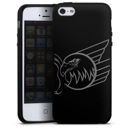 DeinDesign iPhone SE (2016-2019) Handy Silikon H&uuml;lle Case schwarz Handyh&uuml;lle Adler Mannheim Ice Hockey Sports
