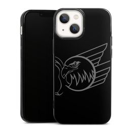 DeinDesign iPhone 13 Mini Handy Slim Case extra d&uuml;nn Silikon Handyh&uuml;lle schwarz H&uuml;lle Adler Mannheim Ice Hockey Sports Silikon Slim Case