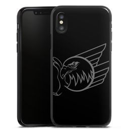 DeinDesign iPhone X Handy Silikon H&uuml;lle Case schwarz Handyh&uuml;lle Adler Mannheim Ice Hockey Sports