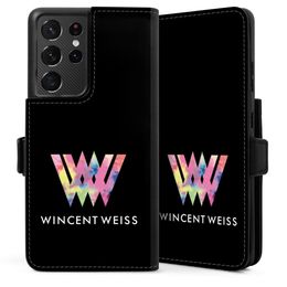 DeinDesign Galaxy S21 Ultra 5G Handy Klapph&uuml;lle Handyh&uuml;lle aus Kunst Leder schwarz Flip Case Official Licensed Product Wincent Weiss Music Sideflip mit Lasche