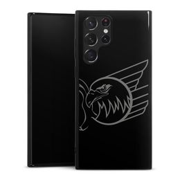 DeinDesign Galaxy S22 Ultra Handy Silikon H&uuml;lle Case schwarz Handyh&uuml;lle Adler Mannheim Ice Hockey Sports