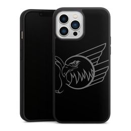DeinDesign iPhone 13 Pro Max Handy Premium Silikon H&uuml;lle Handyh&uuml;lle schwarz Case Adler Mannheim Ice Hockey Sports Silikon Premium Case