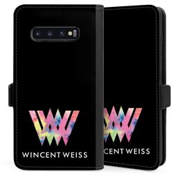 DeinDesign Galaxy S10 Plus Handy Klapph&uuml;lle Handyh&uuml;lle aus Kunst Leder schwarz Flip Case Official Licensed Product Wincent Weiss Music Sideflip mit Lasche