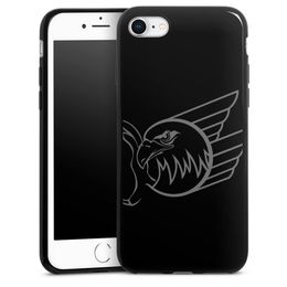 DeinDesign iPhone SE (2020) Handy Slim Case extra d&uuml;nn Silikon Handyh&uuml;lle schwarz H&uuml;lle Adler Mannheim Sports Ice Hockey Silikon Slim Case