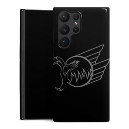 DeinDesign Galaxy S23 Ultra Handy Premium Case Smartphone Handyh&uuml;lle Schutzh&uuml;lle gl&auml;nzend Adler Mannheim Ice Hockey Sports Premium Case