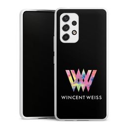 DeinDesign Galaxy A53 5G Handy Silikon H&uuml;lle Case wei&szlig; Handyh&uuml;lle Music Wincent Weiss Official Licensed Product Silikon Case