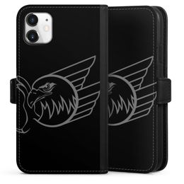 DeinDesign iPhone 11 Handy Klapph&uuml;lle Handyh&uuml;lle aus Kunst Leder schwarz Flip Case Adler Mannheim Ice Hockey Sports Sideflip mit Lasche
