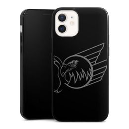 DeinDesign iPhone 12 mini Handy Slim Case extra d&uuml;nn Silikon Handyh&uuml;lle schwarz H&uuml;lle Adler Mannheim Ice Hockey Sports Silikon Slim Case