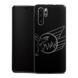 DeinDesign Huawei P30 Pro Handy Silikon H&uuml;lle Case schwarz Handyh&uuml;lle Adler Mannheim Ice Hockey Sports