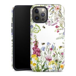 DeinDesign iPhone 12 Pro Max Handy Panzer Handyh&uuml;lle robuste Outdoor H&uuml;lle Schutzh&uuml;lle gl&auml;nzend Meadow Nature Flowers Tough Case