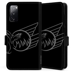 DeinDesign Galaxy S20 Handy Klapph&uuml;lle Handyh&uuml;lle aus Kunst Leder schwarz Flip Case Adler Mannheim Ice Hockey Sports Sideflip mit Lasche