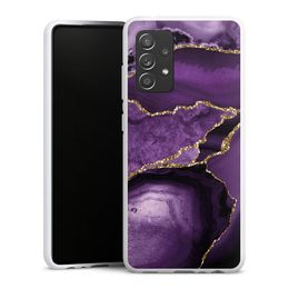 DeinDesign Galaxy A52s 5G Handy Silikon H&uuml;lle Case wei&szlig; Handyh&uuml;lle Pink Glitzer Marble Silikon Case