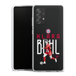 DeinDesign Galaxy A52s 5G Handy Silikon H&uuml;lle Case wei&szlig; Handyh&uuml;lle Fc Bayern M&uuml;nchen Klara B&uuml;hl Official Licensed Product Silikon Case