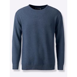 Marco Donati Herren Rundhalspullover mit Linksstrick-Muster, jeansblau-meliert, Gr&ouml;&szlig;e 60/62