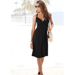 Lascana Jersey-Kleid, Schwarz, Gr. 34, Damen, Strandkleider, Material: Viskose
