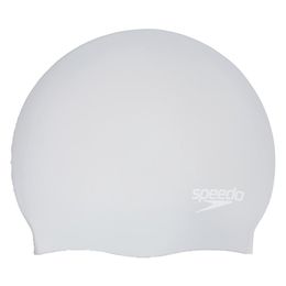Speedo - "Long Hair" Schwimmkappe f&uuml;r Herren/Damen Unisex (Silber/Wei&szlig;)