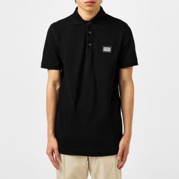 Dolce & Gabbana Herren Dolce & Gabbana Baumwoll-Piqu&eacute; Poloshirt in Schwarz