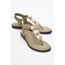 Giulia Leder Flach Sandale
