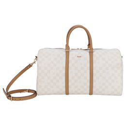 JOOP! Weekender JOOP "cortina piazza aurora weekender lhz", Damen, Gr. B/H/T: 50cm x 29cm x 22cm, beige (birch), Lederimitat, Taschen Weekender, mit viel Stauraum